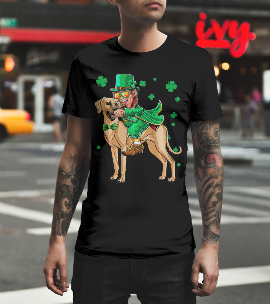 Leprechaun With Sloughi And Shamrock St. Patrick's Day T-Shirt