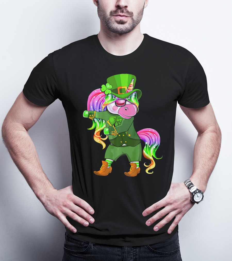 Leprechaun Costume Funny Flossing Unicorn St. Patrick's Day T-Shirt