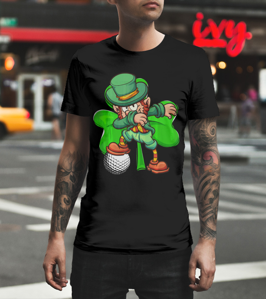 Dabbing Leprechaun Shamrock Golf Ball T-Shirt