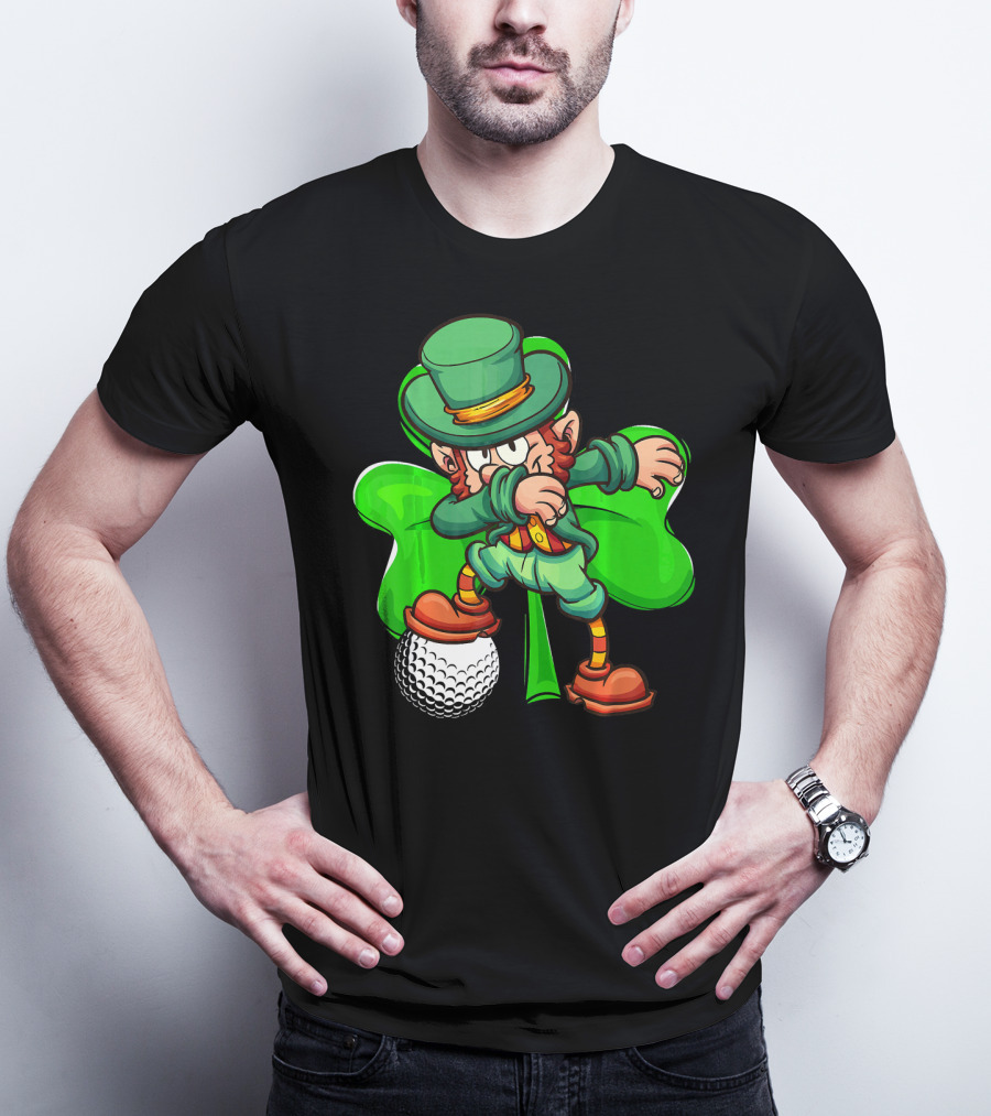 Dabbing Leprechaun Shamrock Golf Ball T-Shirt