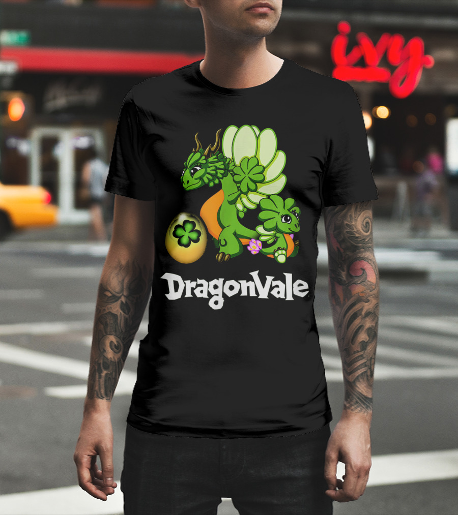 DragonVale Clover Dragon With Shamrock Egg T-Shirt
