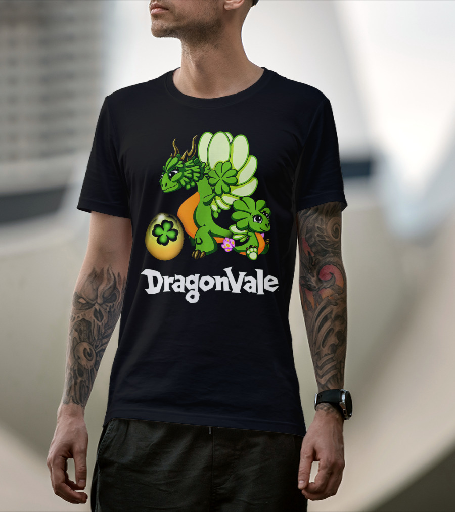 DragonVale Clover Dragon With Shamrock Egg T-Shirt