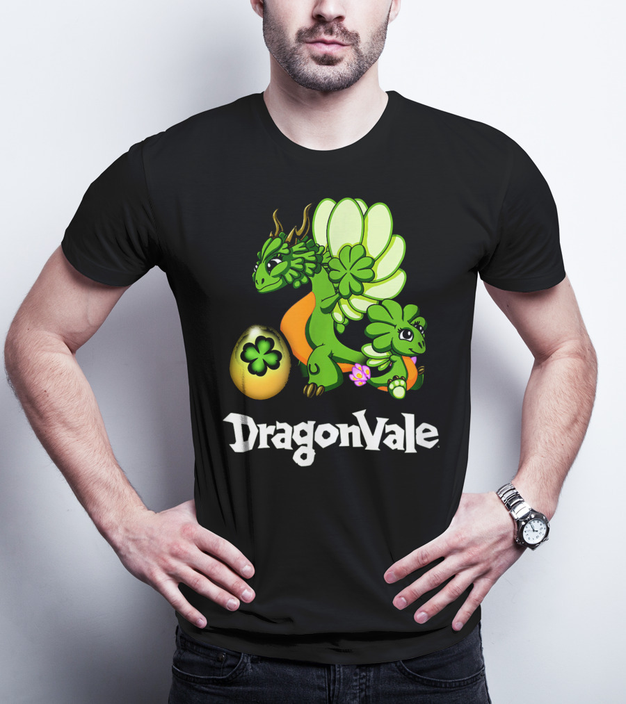 DragonVale Clover Dragon With Shamrock Egg T-Shirt