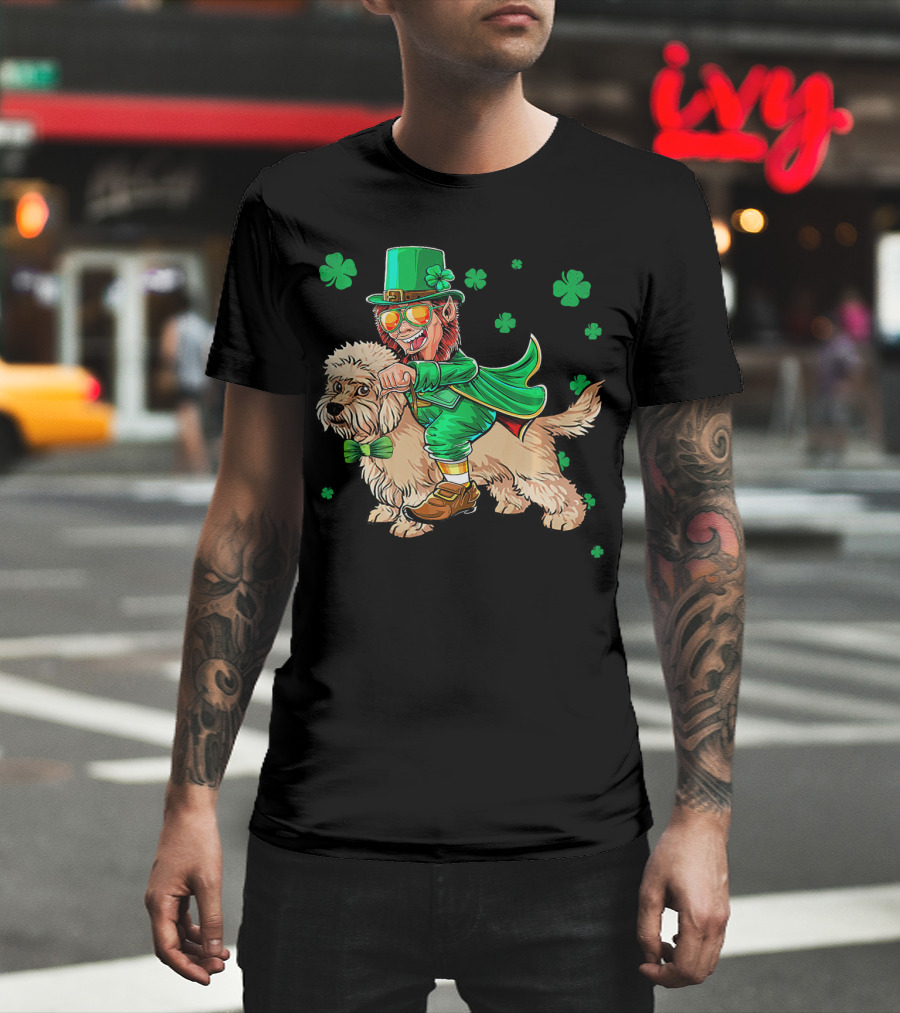 Leprechaun Dandi Dinmont Terrier Shamrock St. Patrick's Day T-Shirt