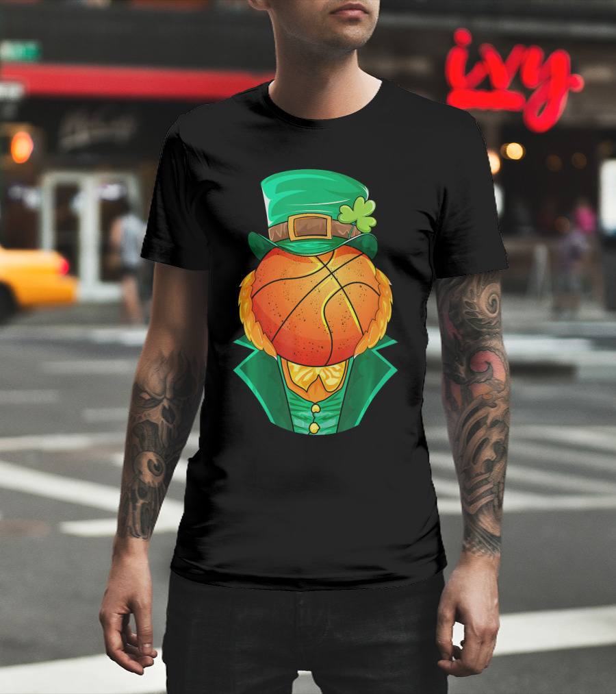 Leprechaun Basketball Head St Patrick's Day Irish T-Shirt