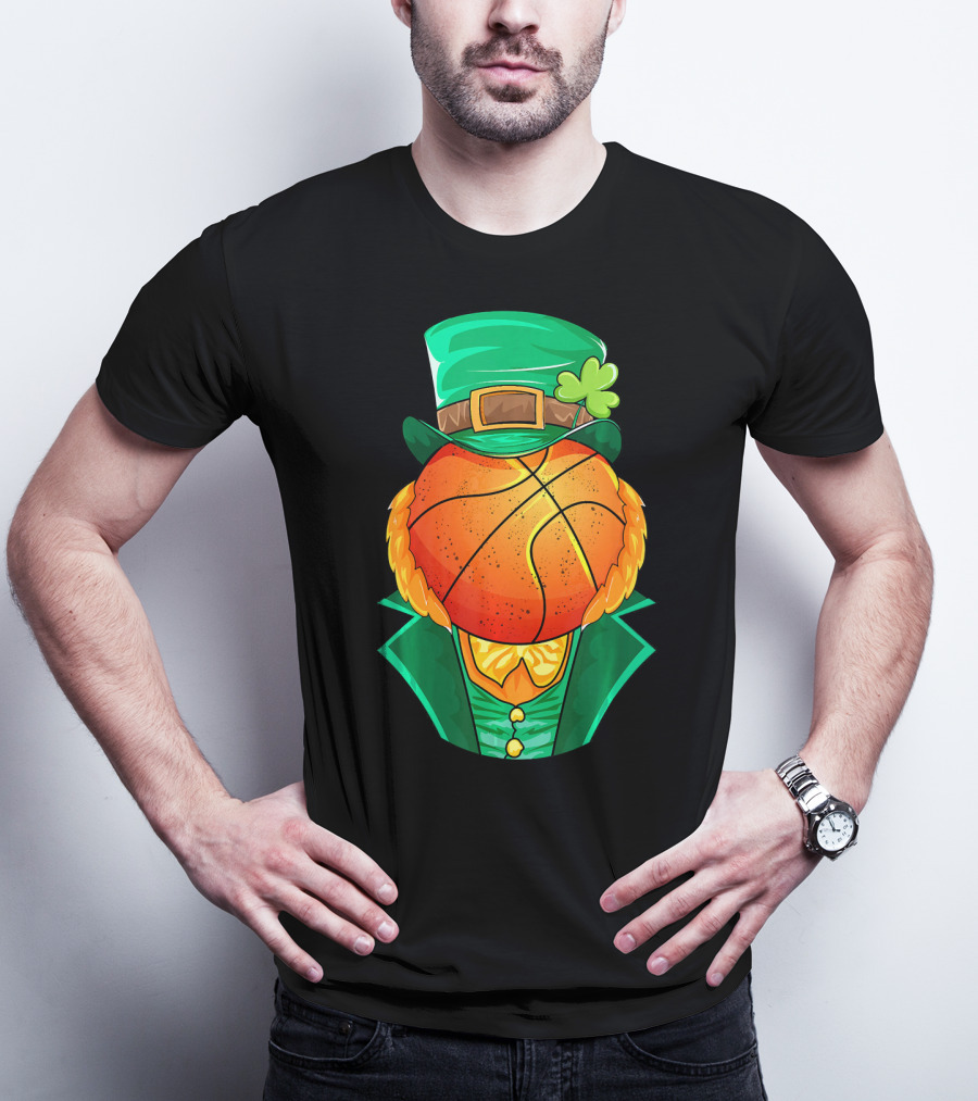 Leprechaun Basketball Head St Patrick's Day Irish T-Shirt