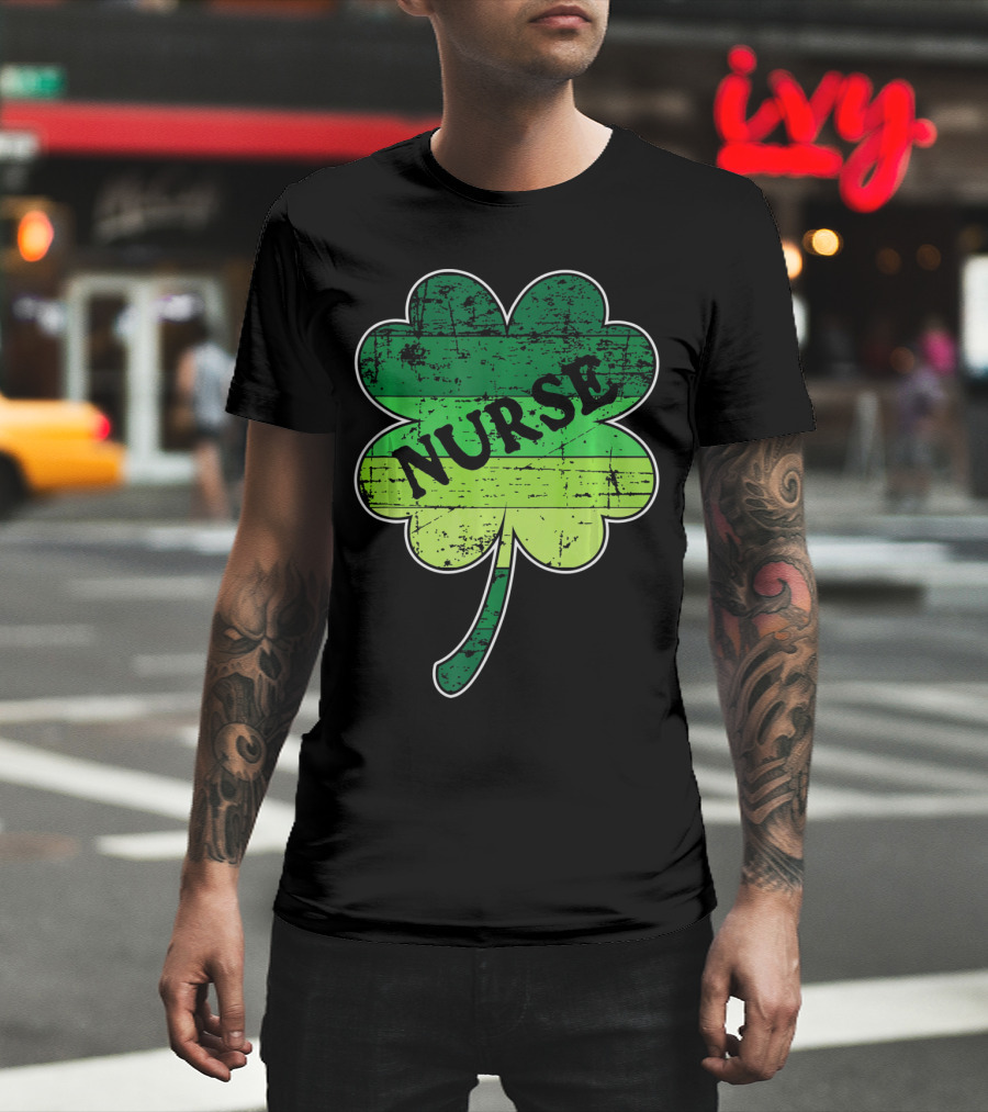 Nurse Shamrock Irish RN ER Nurse Nursing T-Shirt