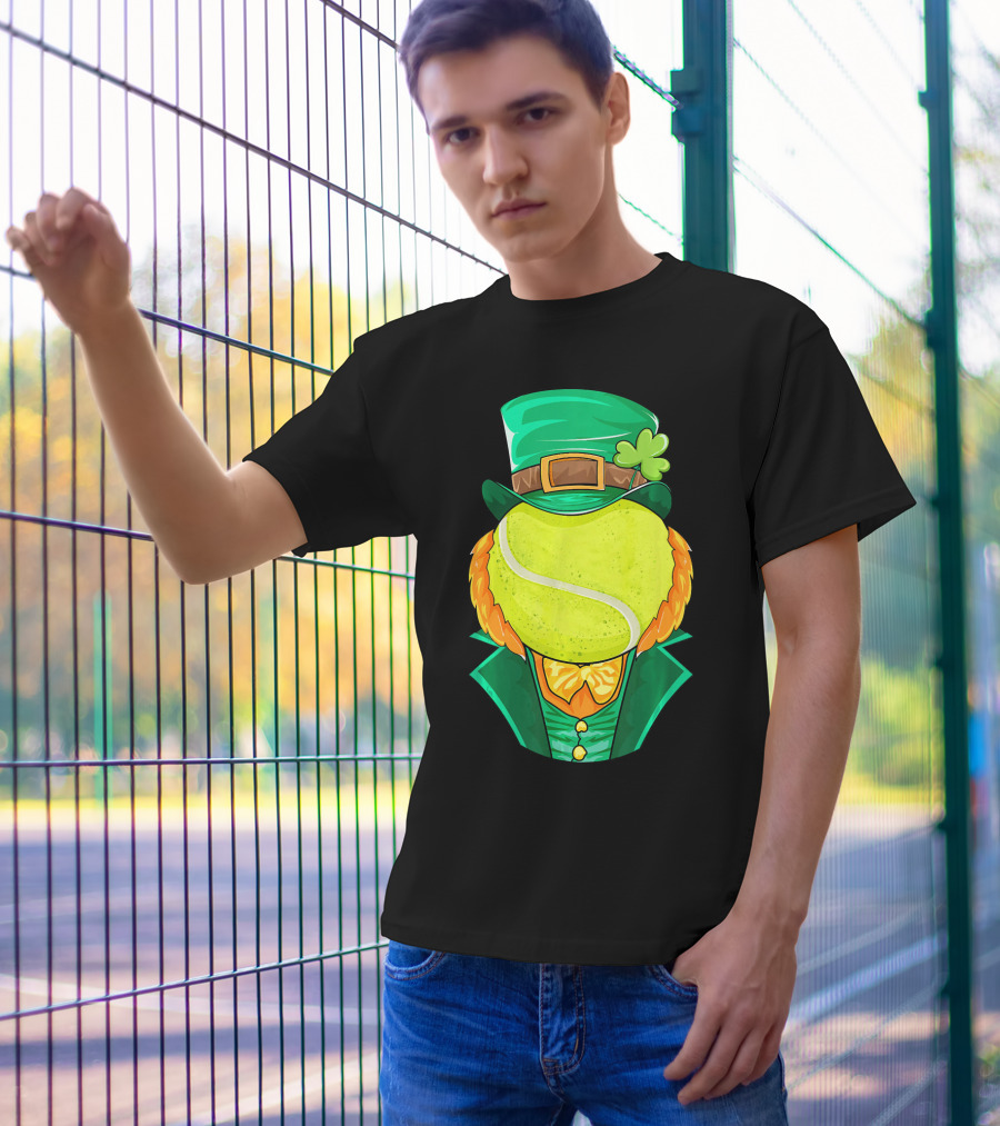 Leprechaun Tennis Ball Head St Patrick's Day Fun T-Shirt