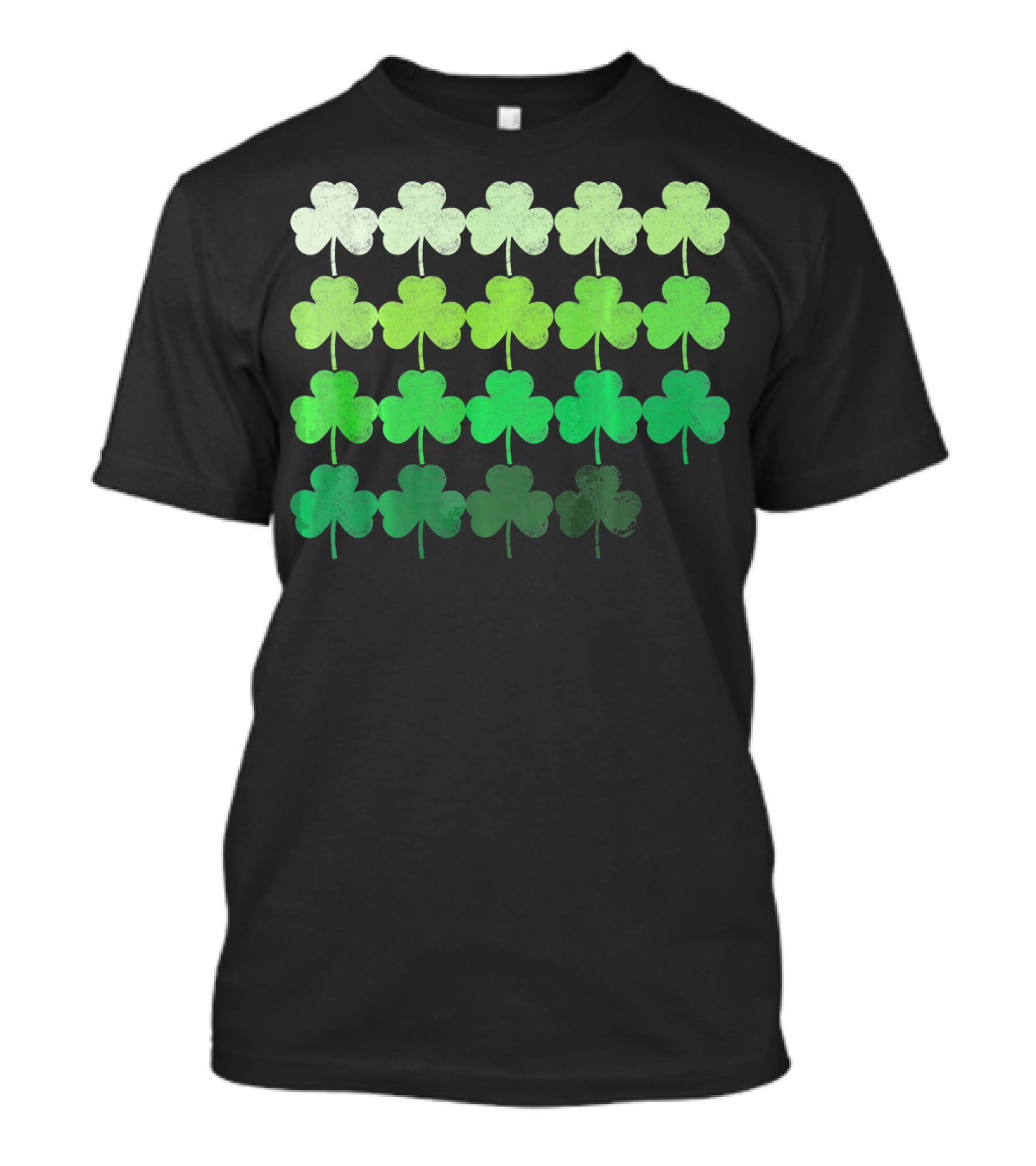Shades Of Green Irish Shamrock Gradient T-Shirt