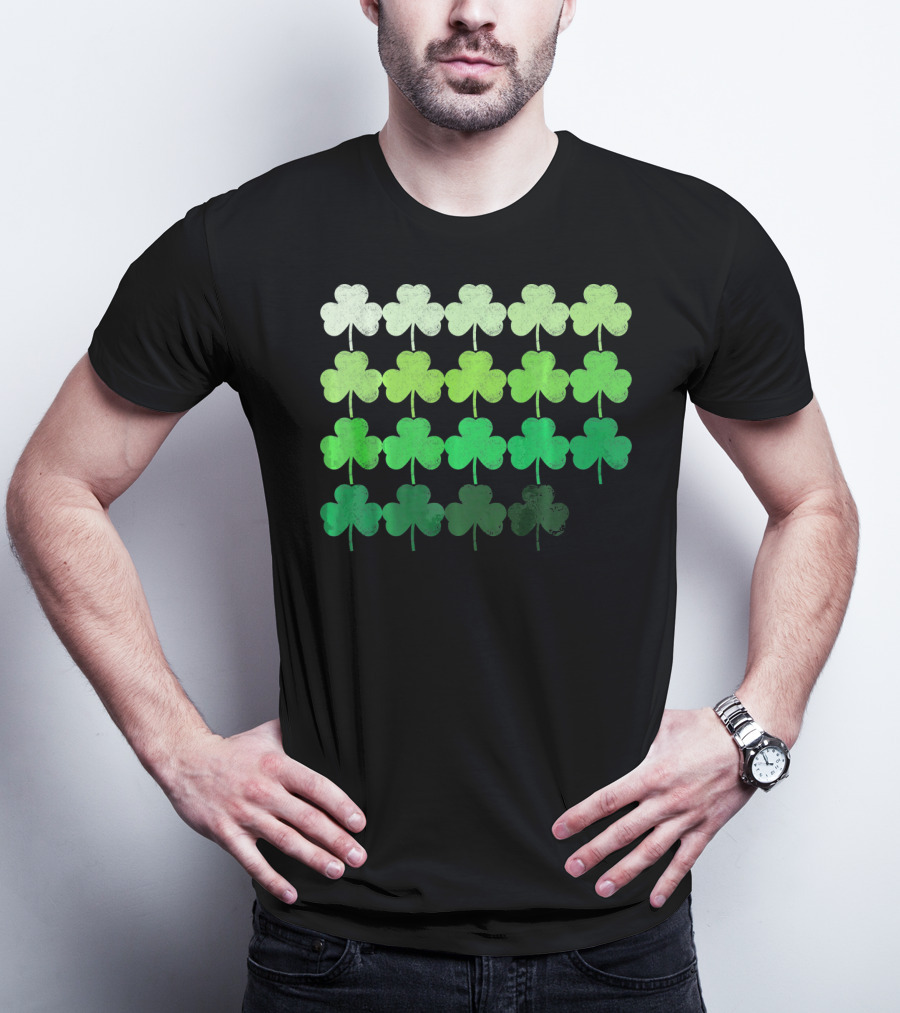 Shades Of Green Irish Shamrock Gradient T-Shirt