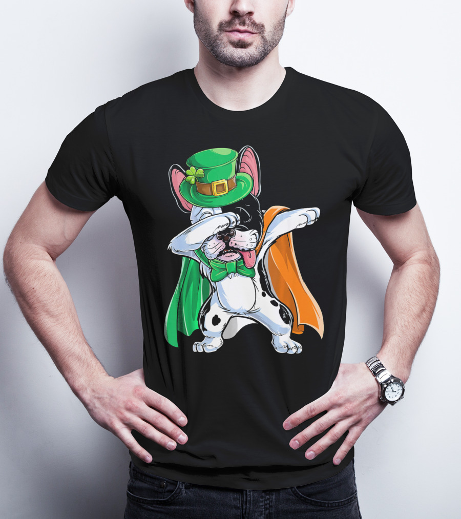Dabbing French Bulldog St. Patrick's Day Leprechaun Costume T-Shirt