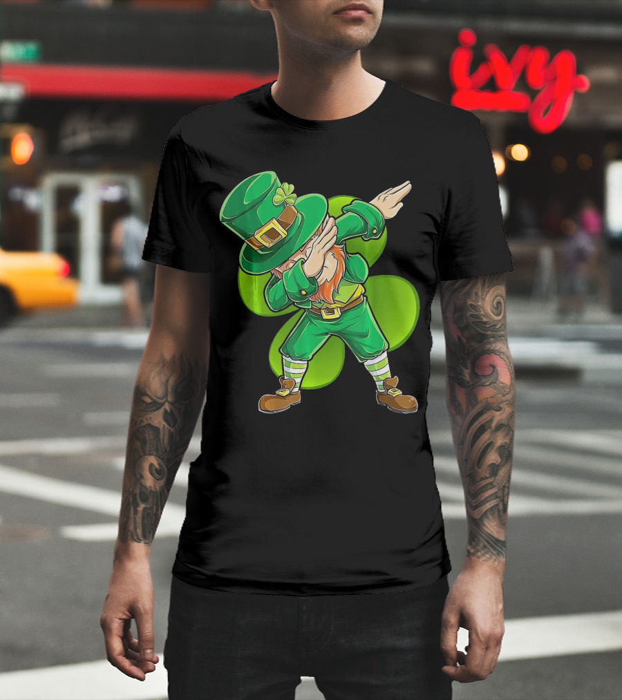 Dabbing Leprechaun Shamrock Dance St. Patrick's Day T-Shirt