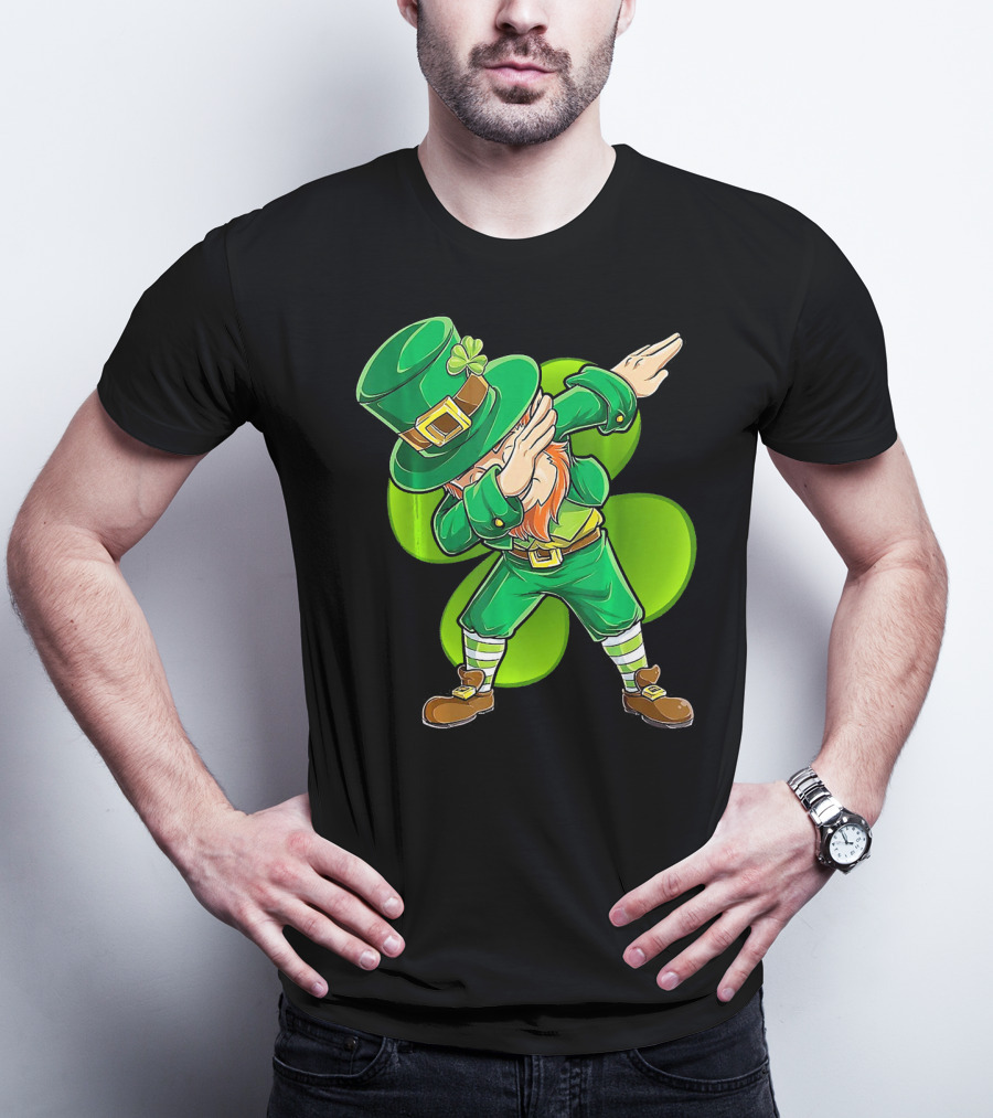 Dabbing Leprechaun Shamrock Dance St. Patrick's Day T-Shirt