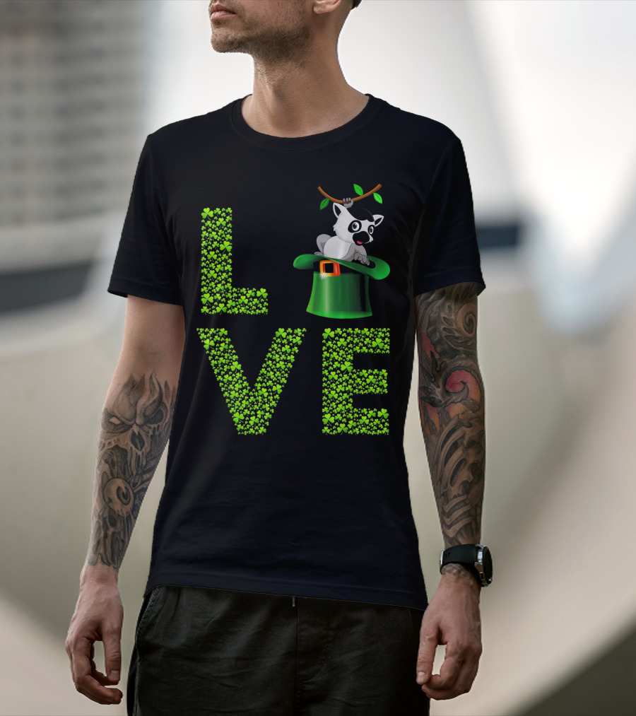 Love Lemur St Patricks Day Shamrock Hat T-Shirt