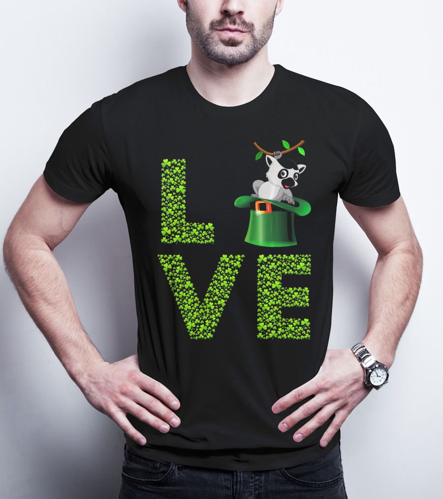 Love Lemur St Patricks Day Shamrock Hat T-Shirt