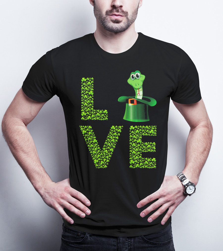 Love Snake St Patricks Day Shamrock Hat T-Shirt