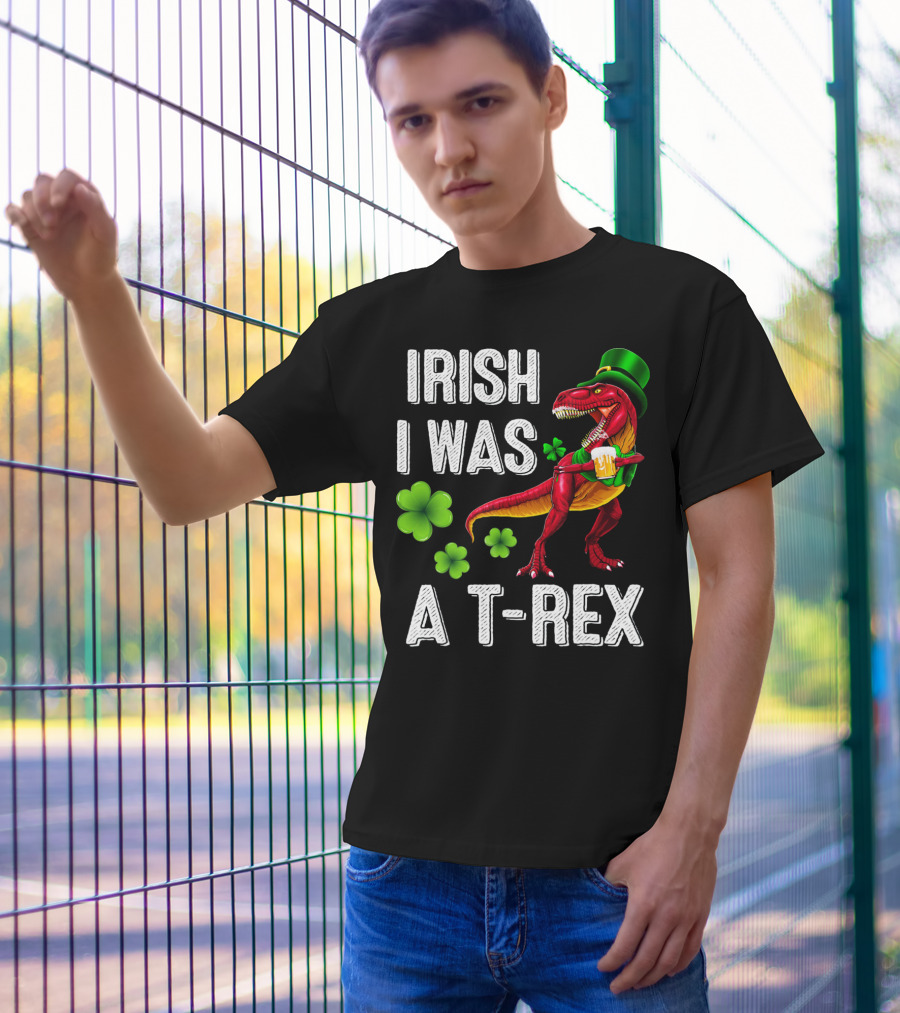 Irish I Was A T-Rex St Patricks Day Rex Irish Grawr T-Shirt