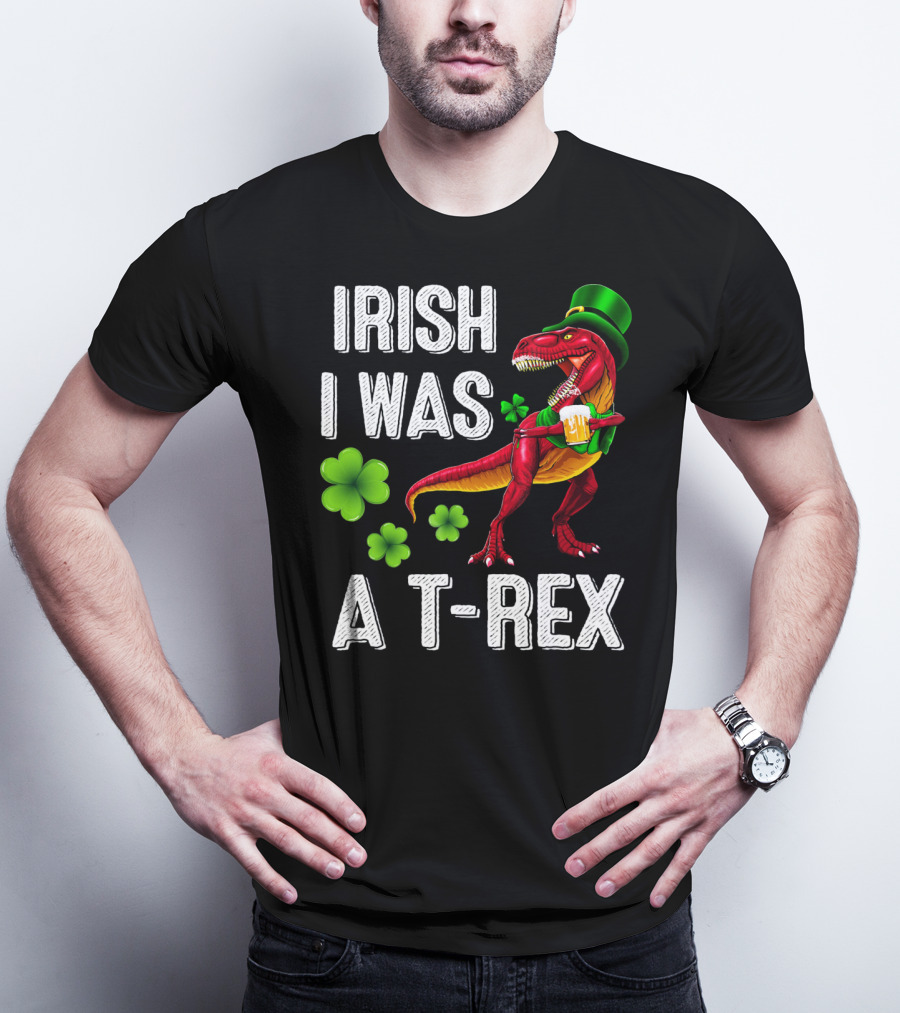 Irish I Was A T-Rex St Patricks Day Rex Irish Grawr T-Shirt