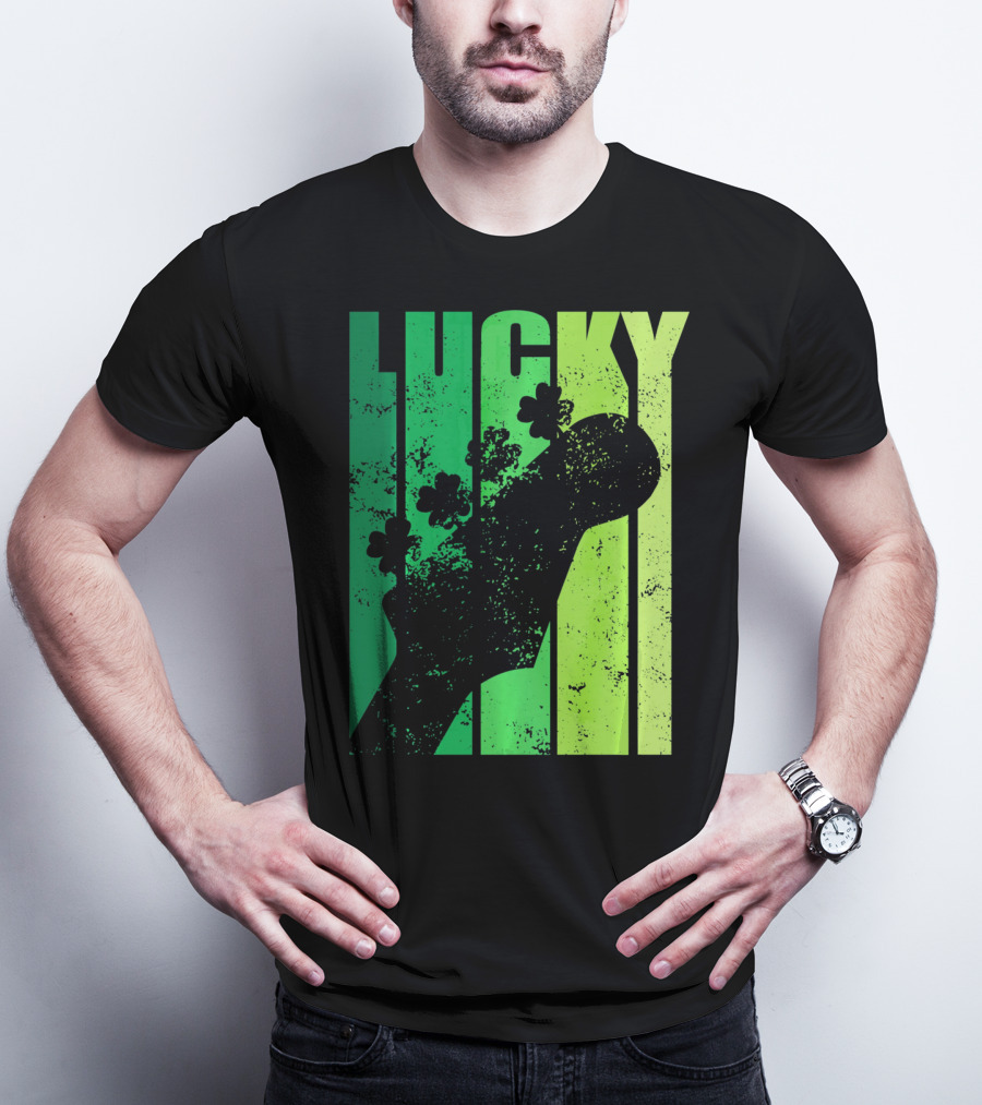 Lucky Irish Shamrock Guitar T-Shirt