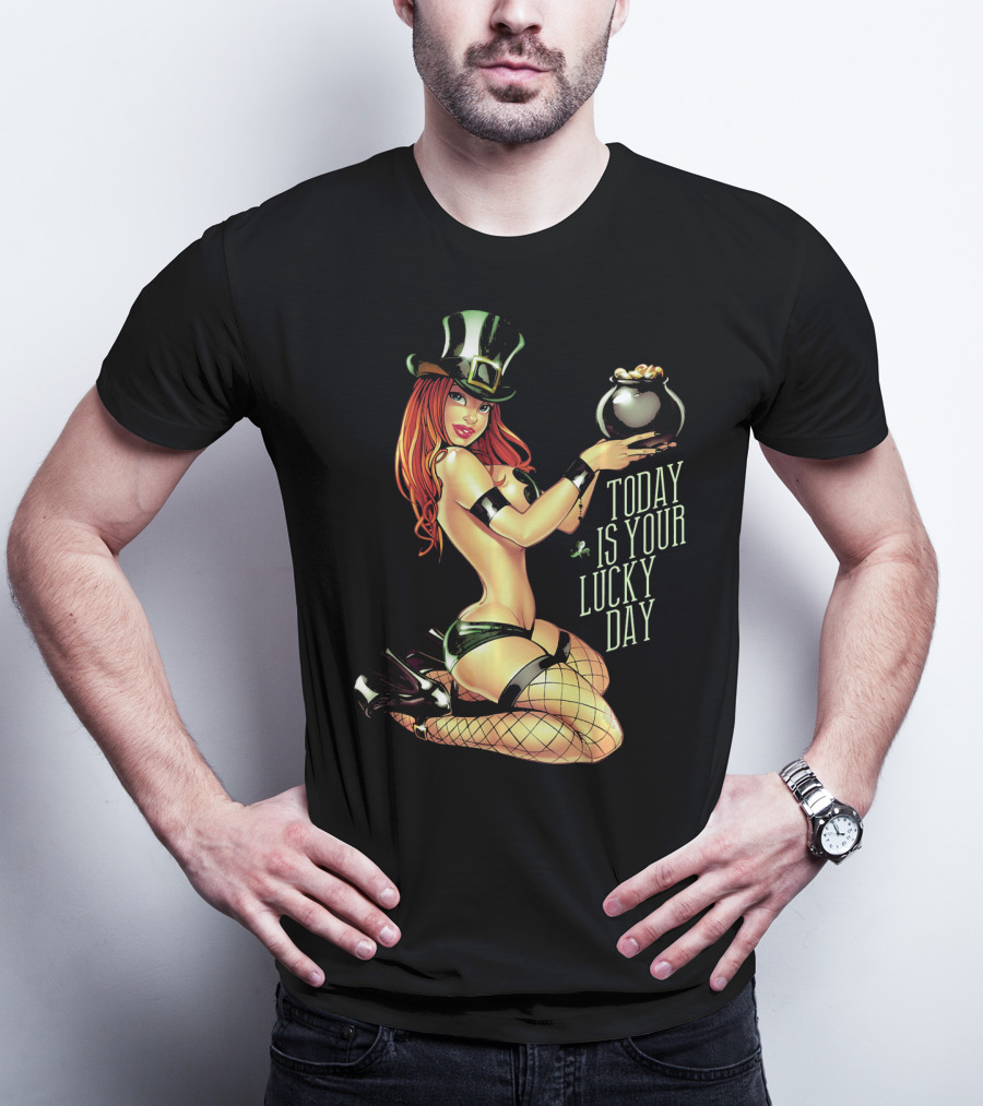 Today Is Your Lucky Day Irish Pin Up Girl St. Patrick's Day T-Shirt