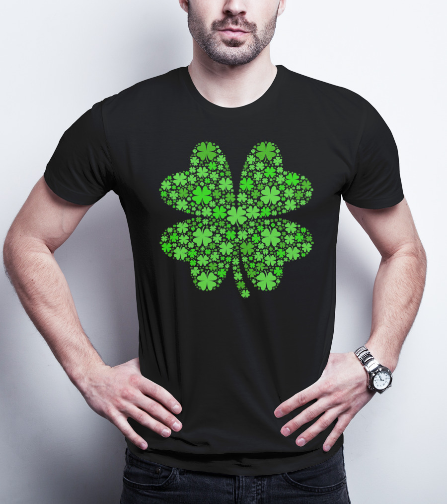 Lucky Four Leaf Clover St Pattys Day Shamrock Hoo T-Shirt