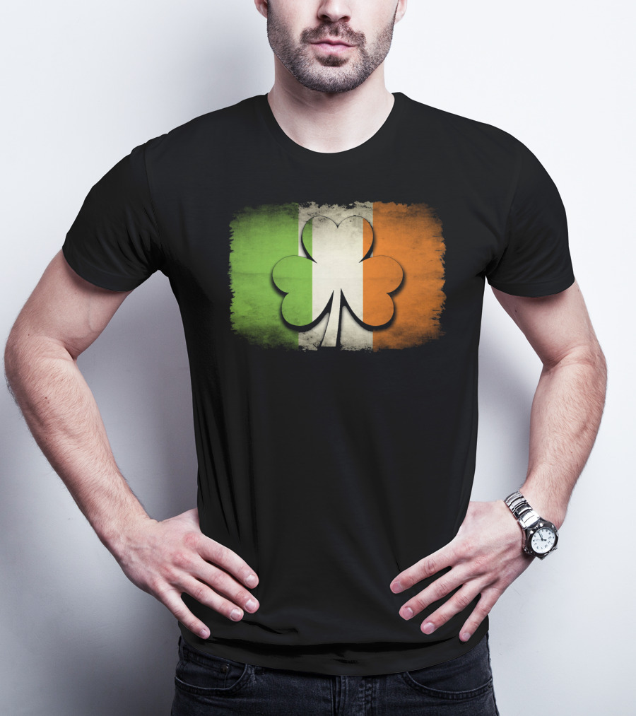 Irish Shamrock Flag Tricolor Emblem T-Shirt