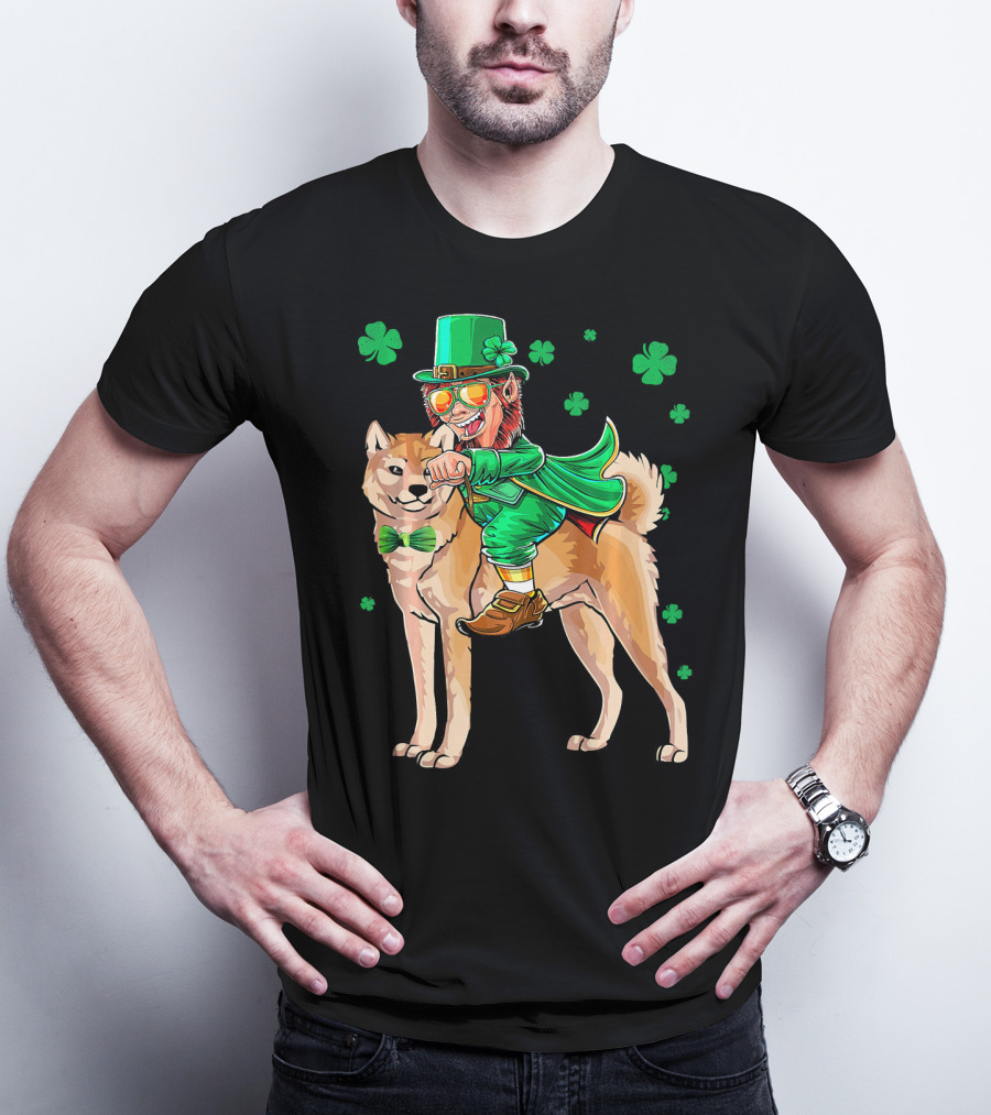 Leprechaun Akita Shamrock St. Patricks Day T-Shirt