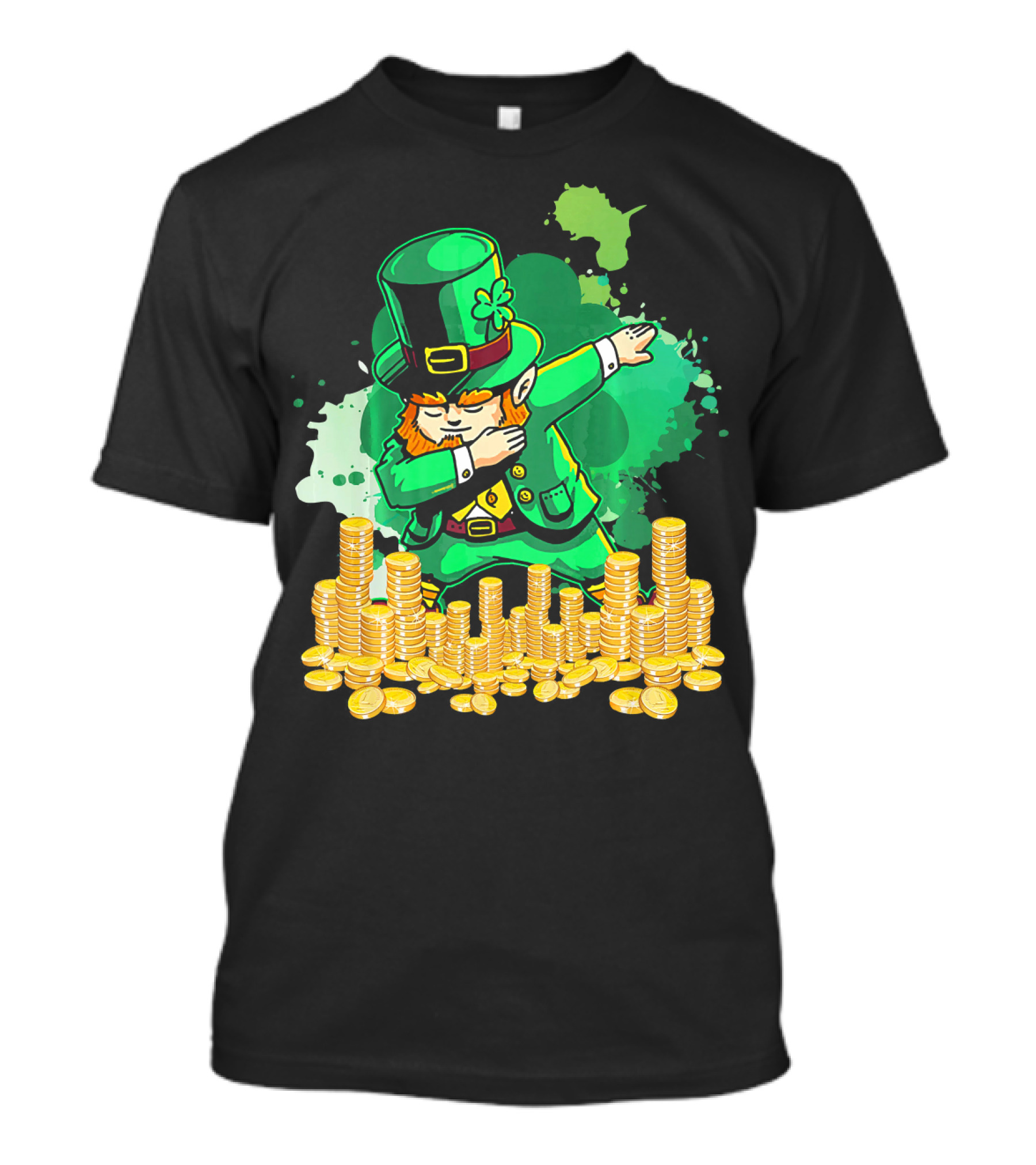 Dabbing Leprechaun And Gold Coins St. Patty's Day T-Shirt