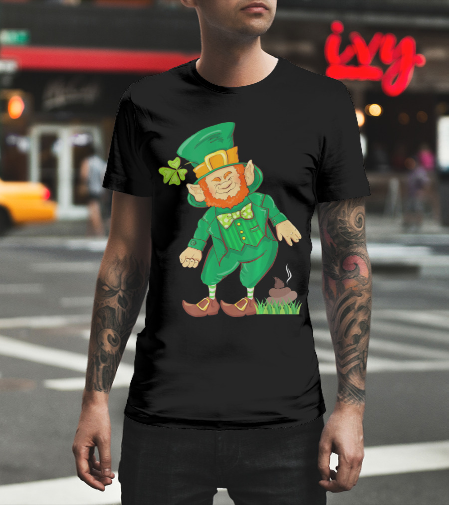 St Paddy Pooping Leprechaun Funny Saint Patrick's Day Humor T-Shirt