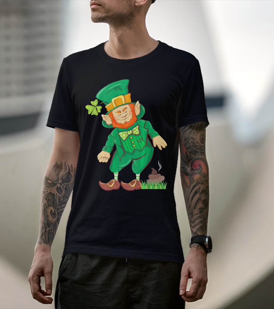 St Paddy Pooping Leprechaun Funny Saint Patrick's Day Humor T-Shirt