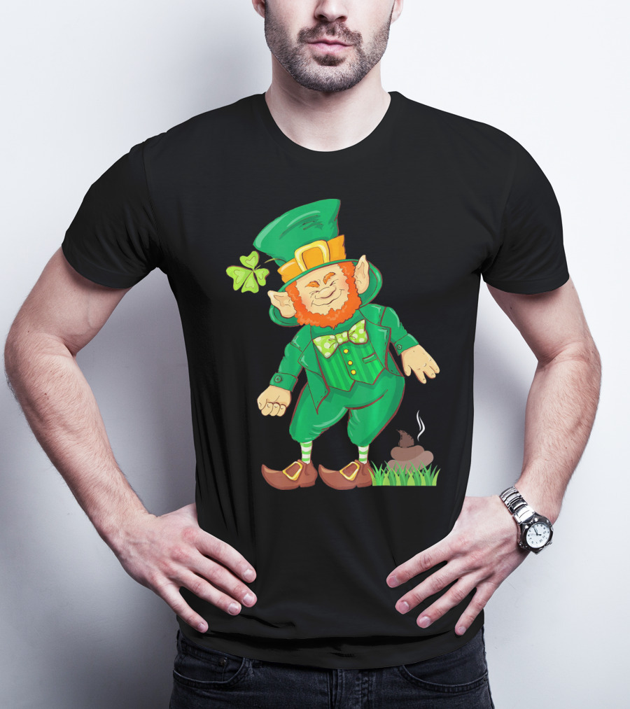 St Paddy Pooping Leprechaun Funny Saint Patrick's Day Humor T-Shirt