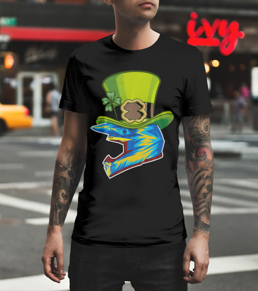 Motocross Leprechaun Shamrock Helmet T-Shirt