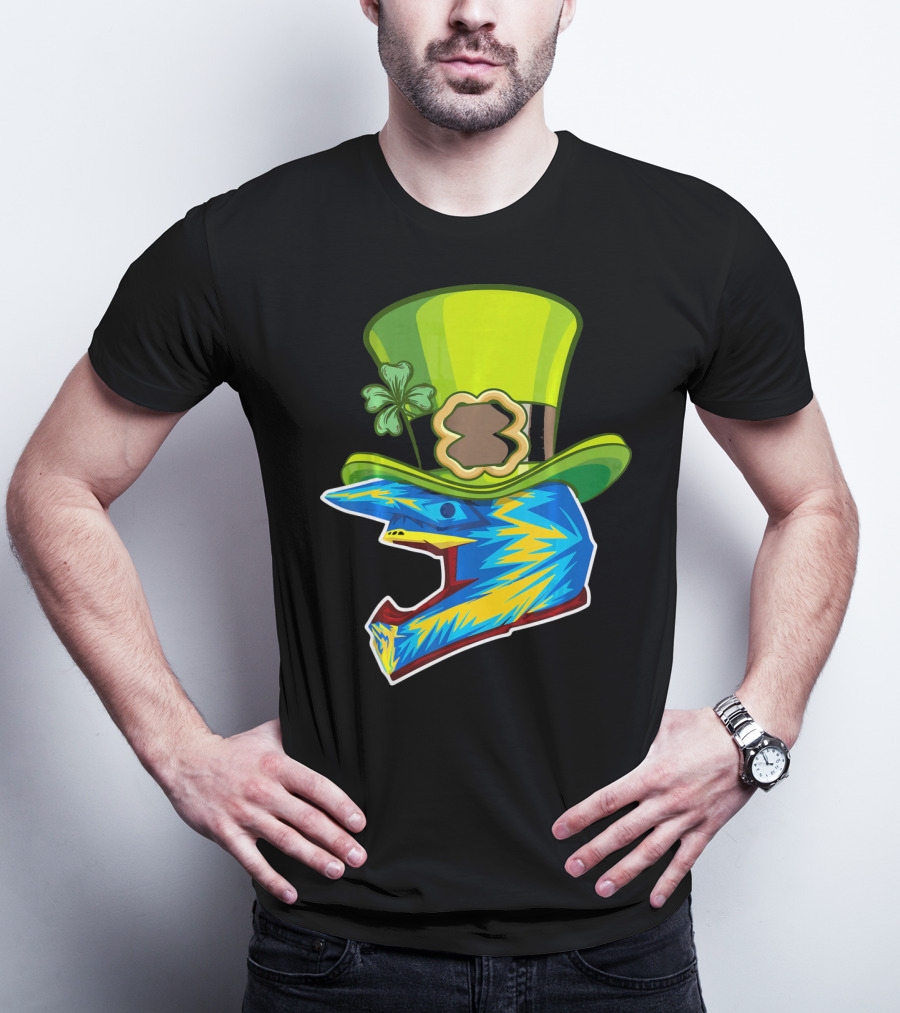 Motocross Leprechaun Shamrock Helmet T-Shirt