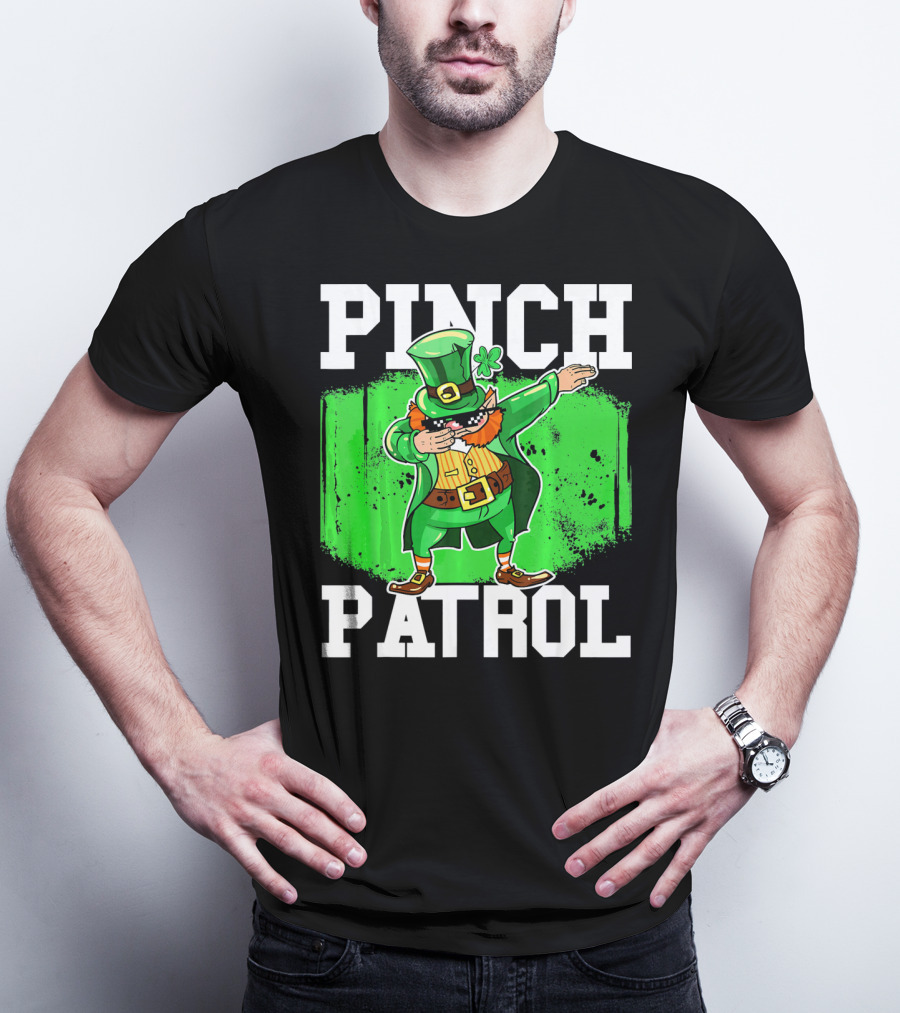 Pinch Patrol St Patrick Dabbing Leprechaun T-Shirt