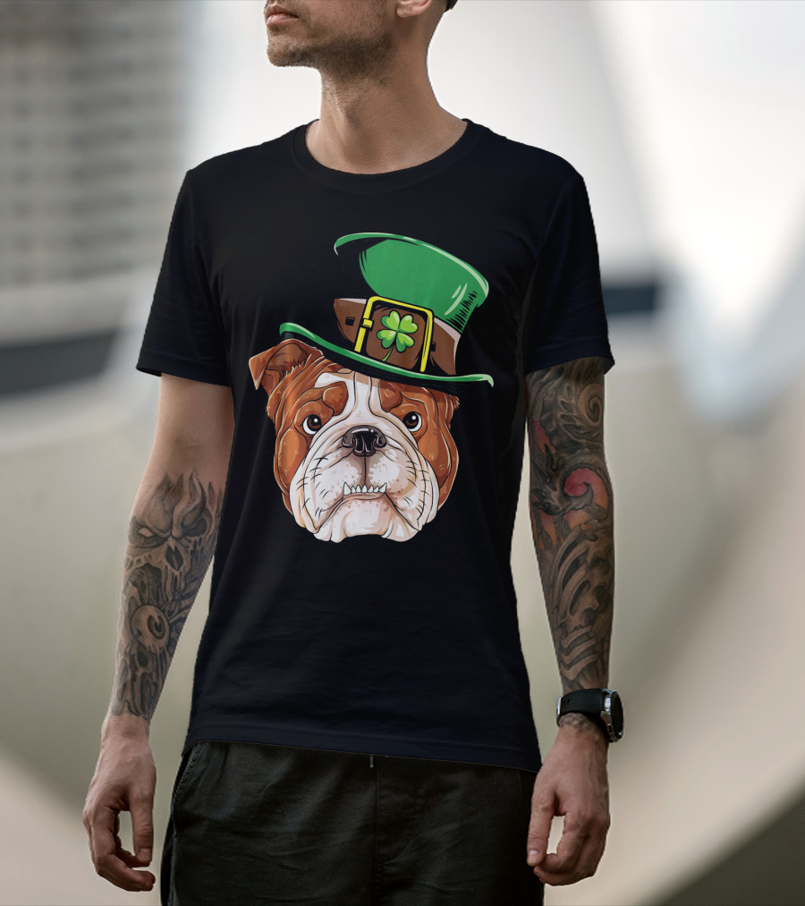 English Bulldog St. Patrick's Day Hat T-Shirt