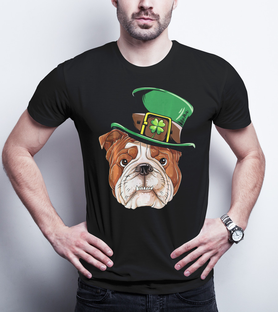 English Bulldog St. Patrick's Day Hat T-Shirt
