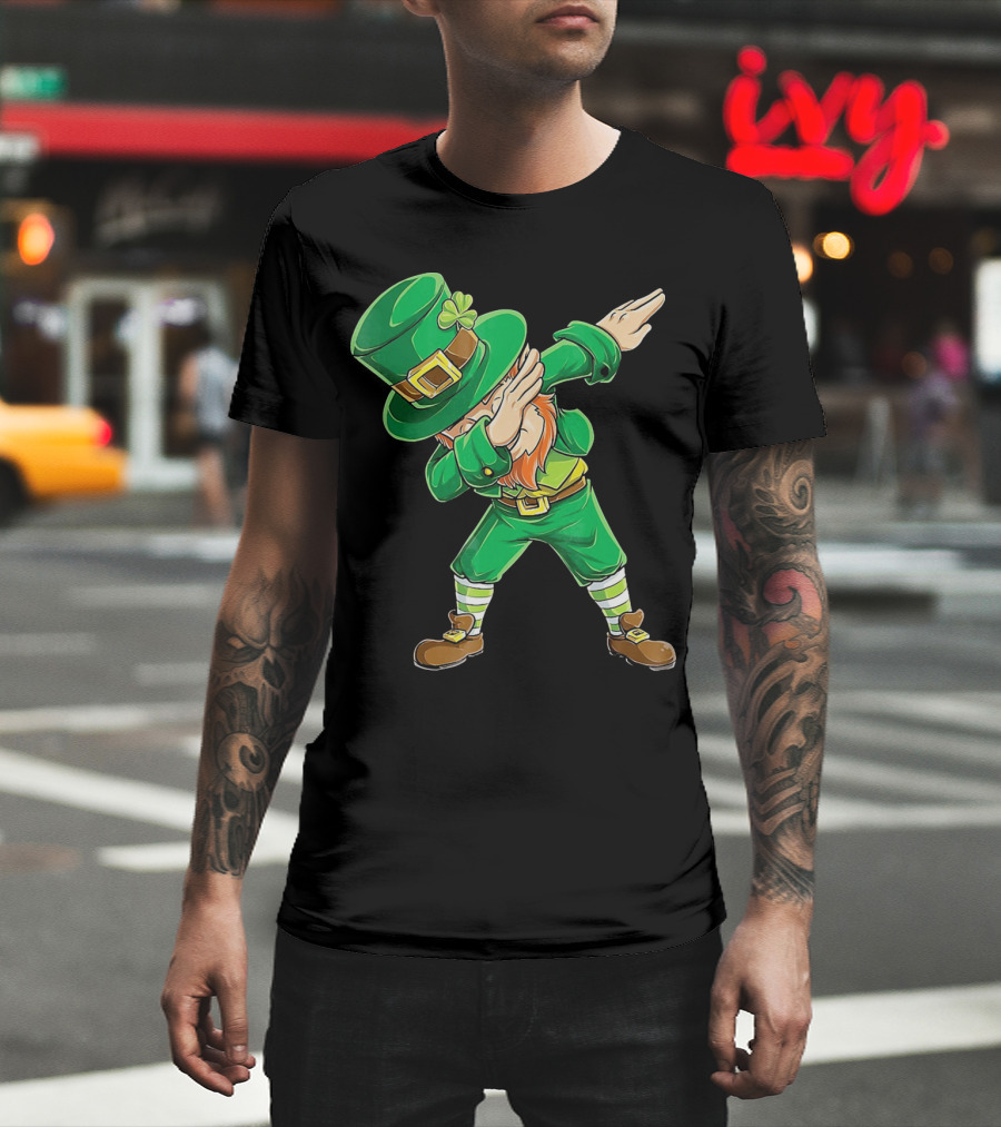 Dabbing Leprechaun Dab Dance St Patricks Day Irish Green Hat T-Shirt