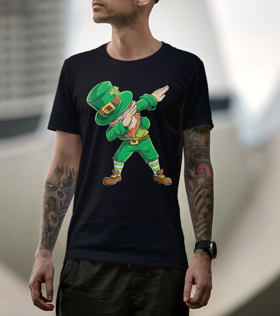 Dabbing Leprechaun Dab Dance St Patricks Day Irish Green Hat T-Shirt