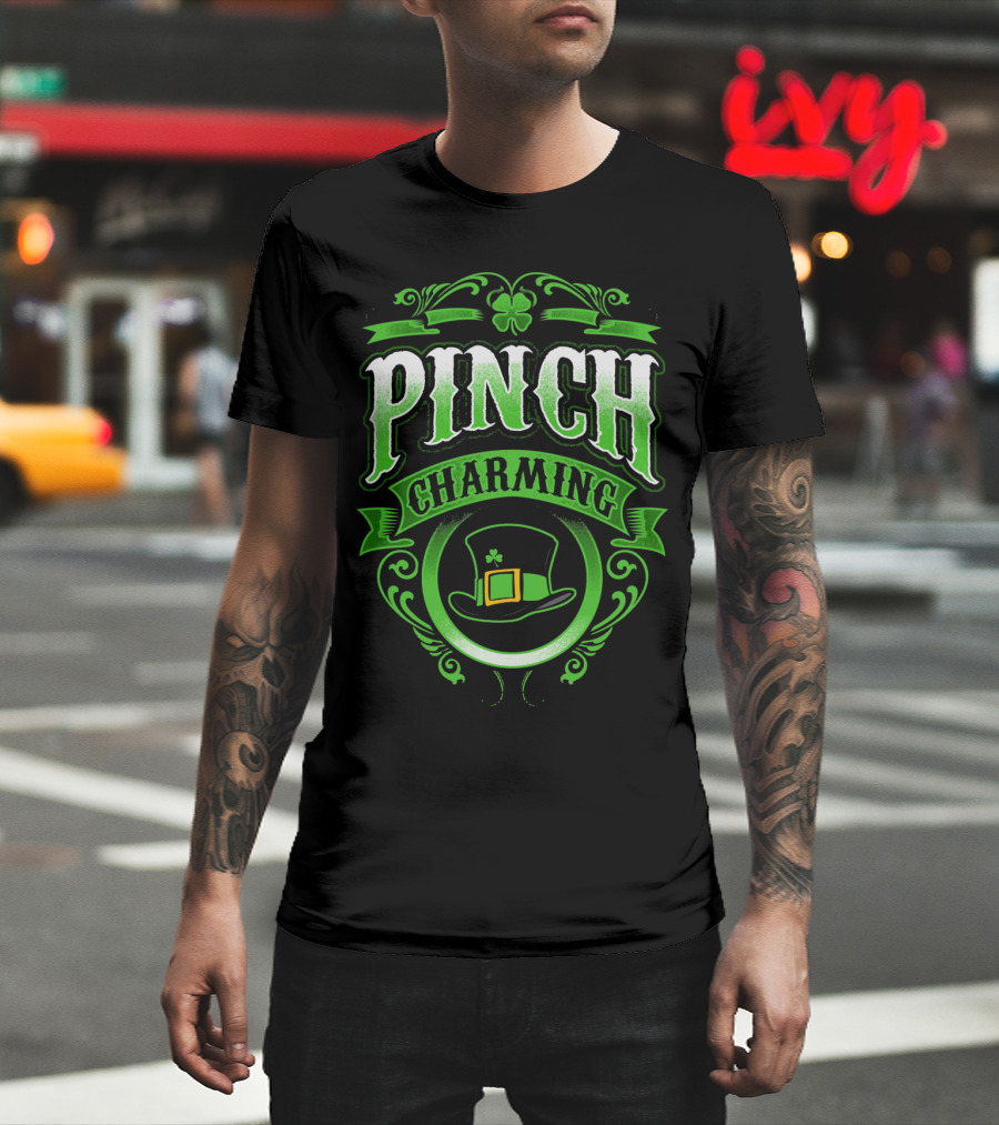 Pinch Charming Saint Patricks Day Hat Clover T-Shirt