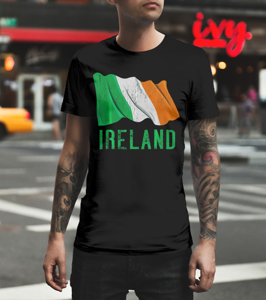 Vintage Ireland Flag Irish Retro St. Pat Ireland T-Shirt