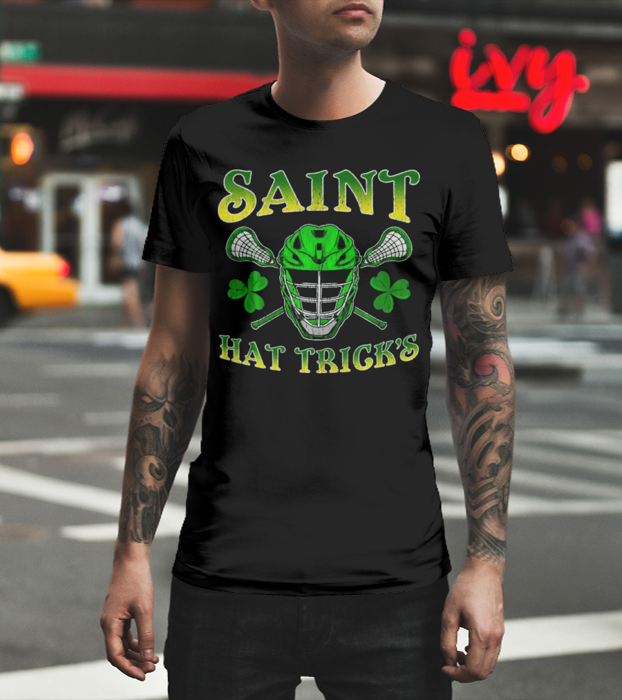 Saint Hat Trick's Funny Lacrosse Irish St Patricks T-Shirt