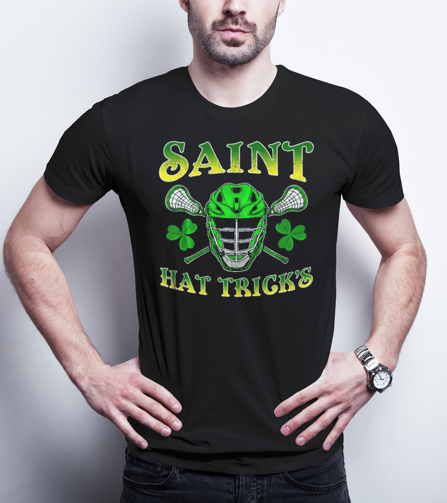 Saint Hat Trick's Funny Lacrosse Irish St Patricks T-Shirt