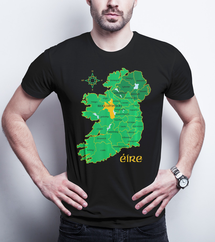 Roscommon Ireland Irish County Map Éire T-Shirt