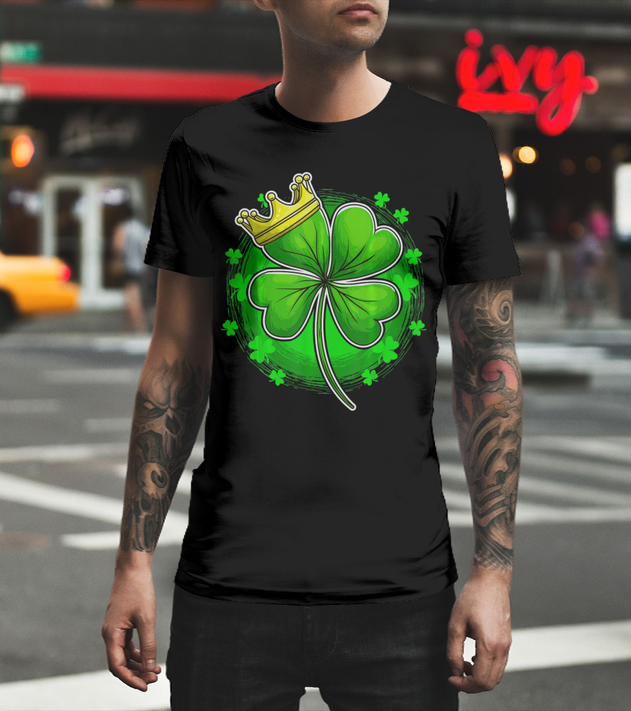 Irish King Queen Shamrock Crown St Patrick's Day Clover T-Shirt