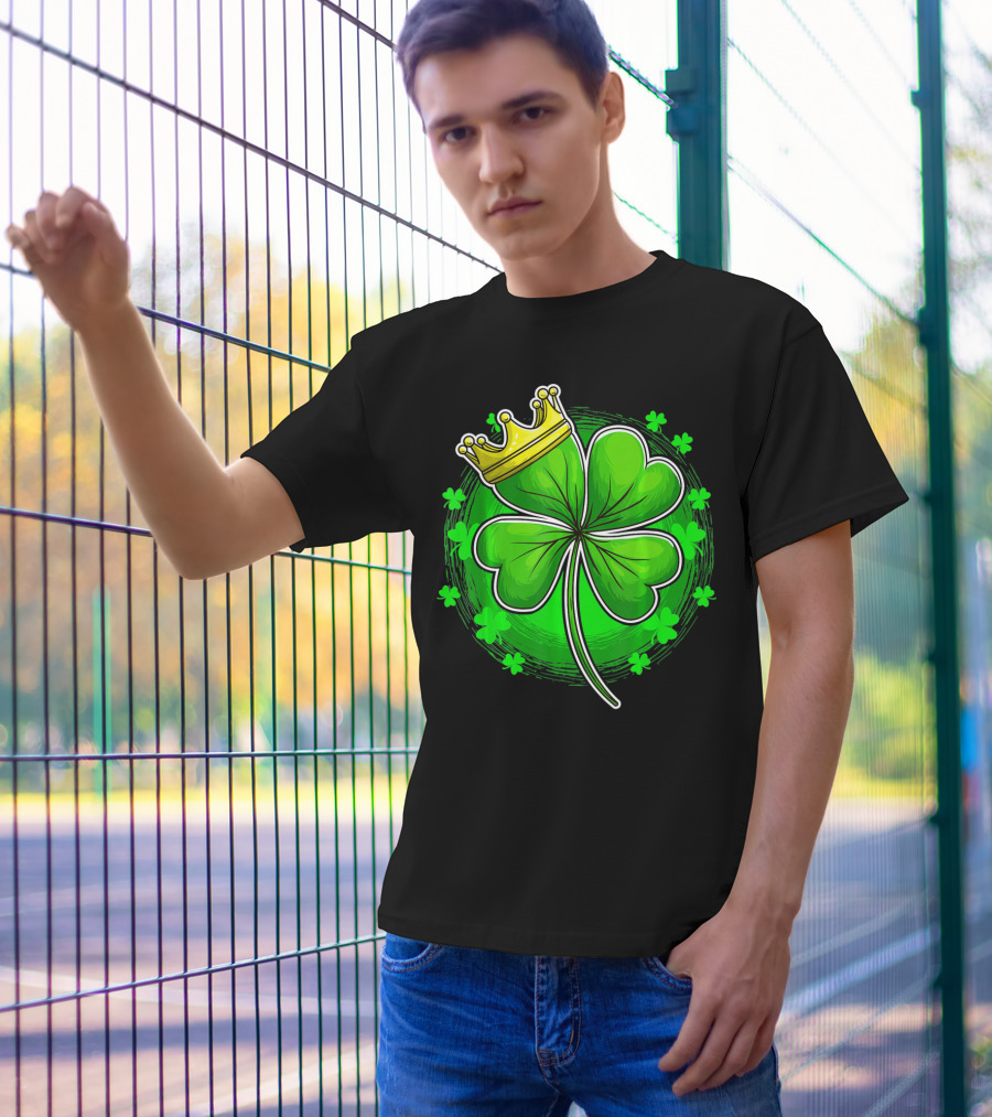 Irish King Queen Shamrock Crown St Patrick's Day Clover T-Shirt