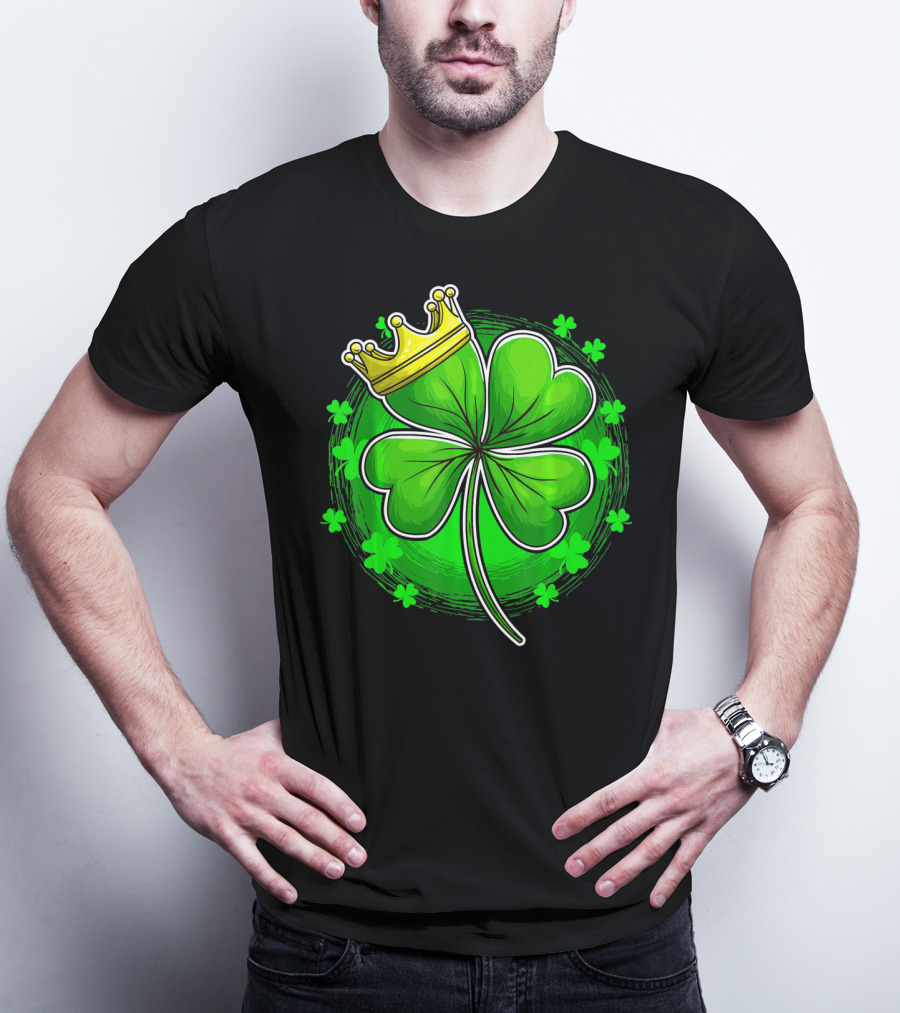 Irish King Queen Shamrock Crown St Patrick's Day Clover T-Shirt