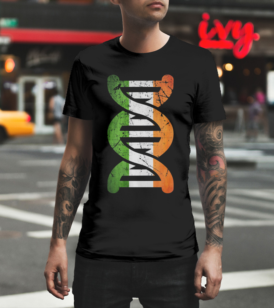 Irish Flag DNA Symbol Heritage T-Shirt