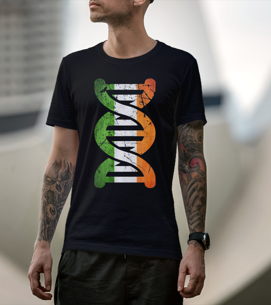 Irish Flag DNA Symbol Heritage T-Shirt