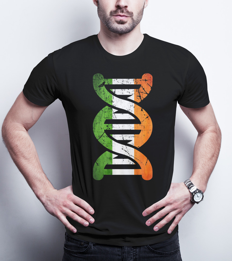Irish Flag DNA Symbol Heritage T-Shirt