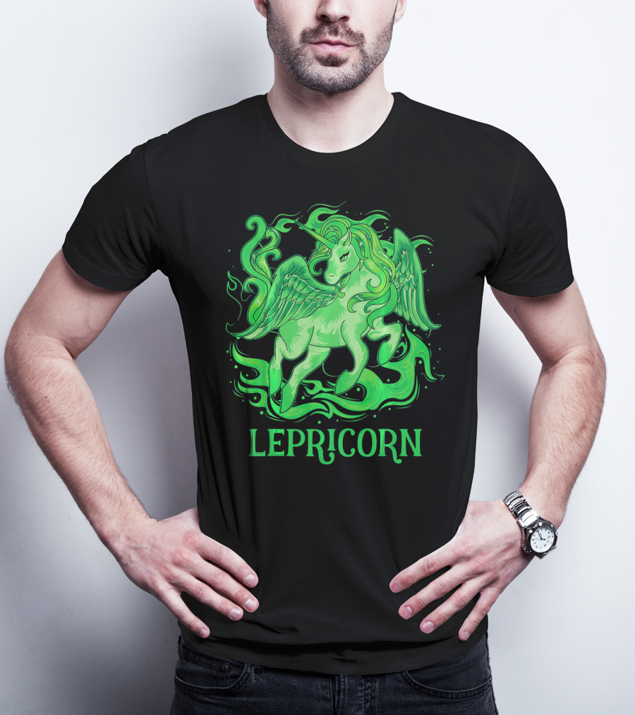 Lepricorn Green Unicorn With Wings T-Shirt